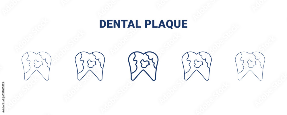 dental plaque icon. Thin, light, regular, bold, black dental plaque ...