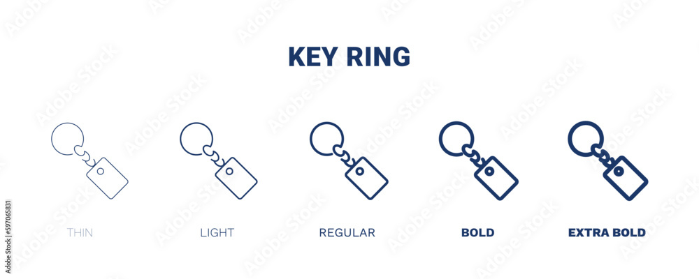 key ring icon. Thin, light, regular, bold, black key ring icon set from ...