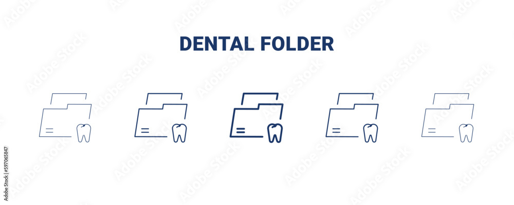 dental folder icon. Thin, light, regular, bold, black dental folder ...