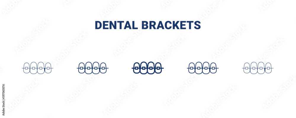Vettoriale Stock dental brackets icon. Thin, light, regular, bold ...
