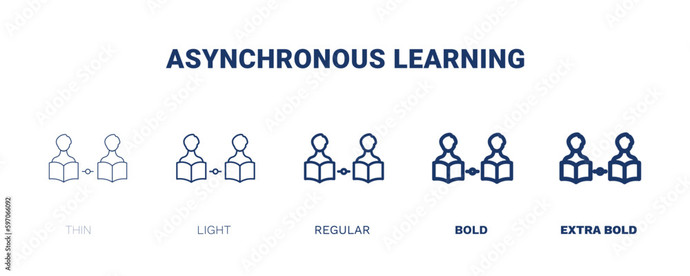 asynchronous learning icon. Thin, light, regular, bold, black ... asynchronous learning icon. Thin, light, regular, bold, black ...