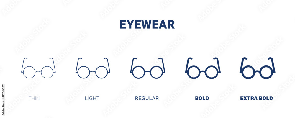 eyewear icon. Thin, light, regular, bold, black eyewear icon set from ...