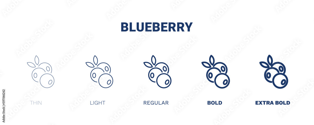 blueberry icon. Thin, light, regular, bold, black blueberry icon set ...