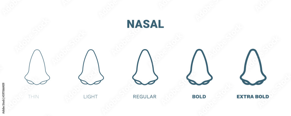 nasal icon. Thin, light, regular, bold, black nasal icon set from ...