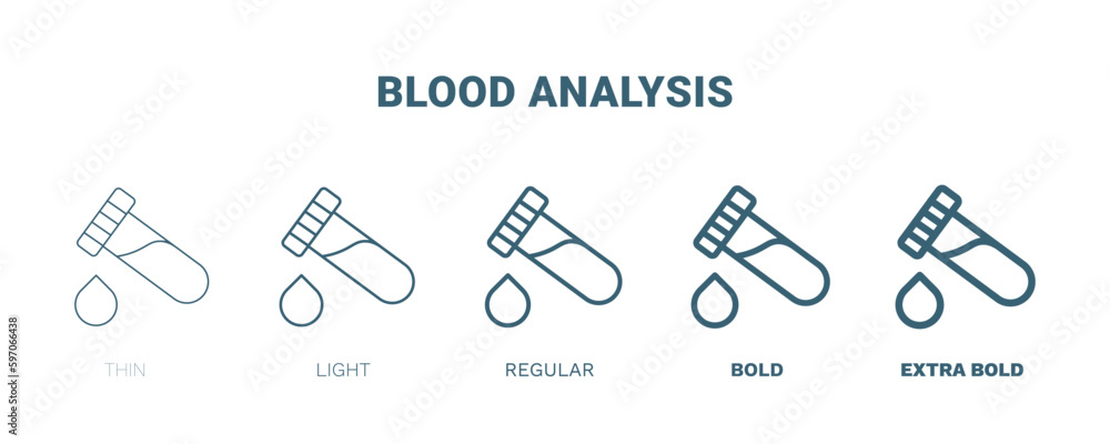 blood analysis icon. Thin, light, regular, bold, black blood analysis ...