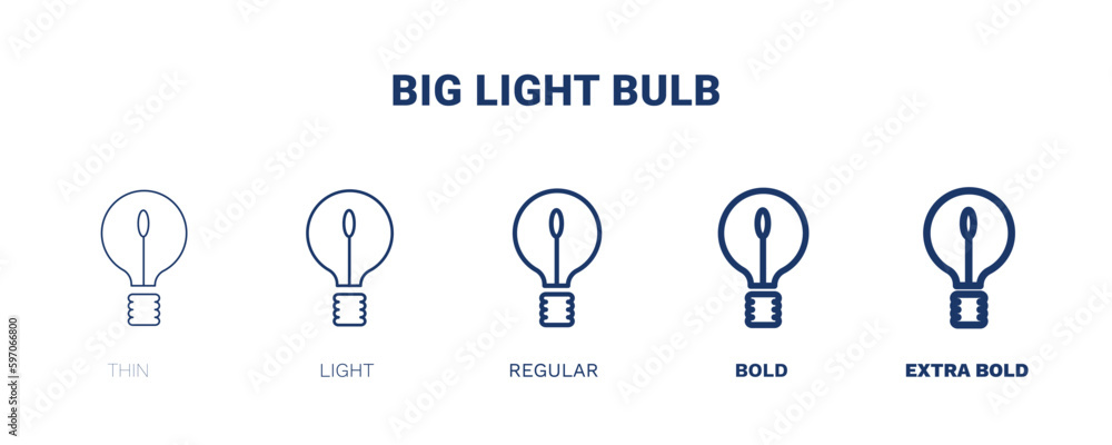 big light bulb icon. Thin, light, regular, bold, black big light bulb ...
