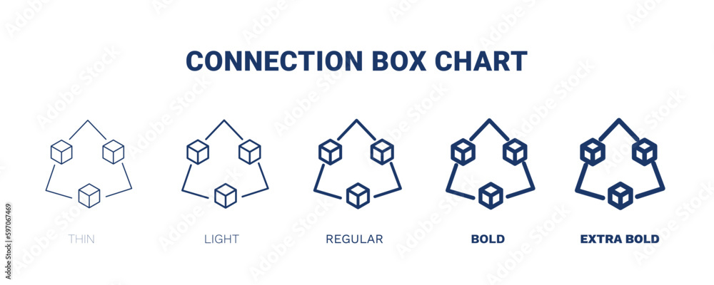 connection box chart icon. Thin, light, regular, bold, black connection ... connection box chart icon. Thin, light, regular, bold, black connection ...