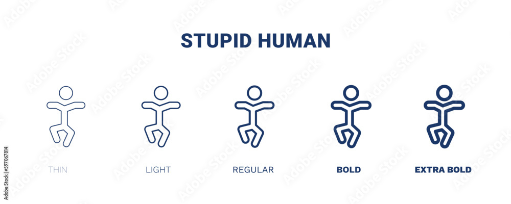 stupid human icon. Thin, light, regular, bold, black stupid human icon ...
