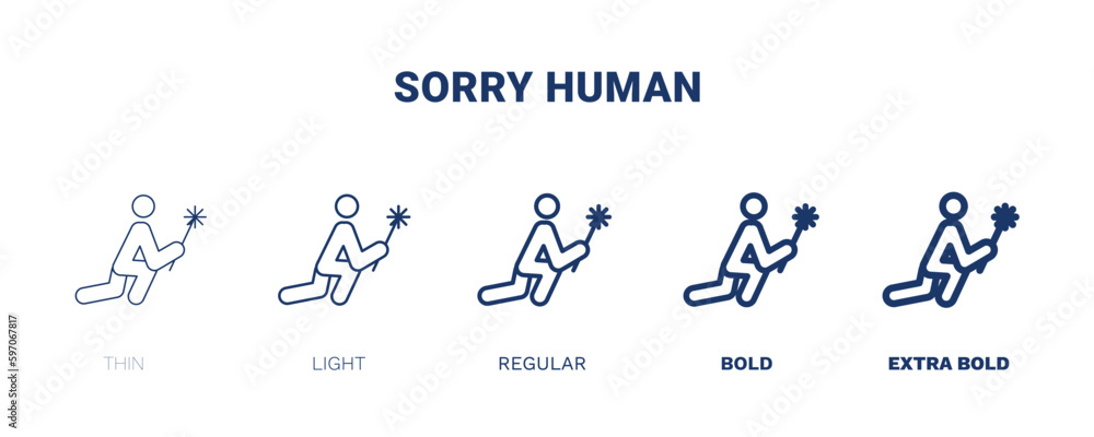 Vecteur Stock sorry human icon. Thin, light, regular, bold, black sorry ...
