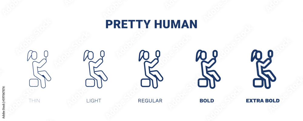 pretty human icon. Thin, light, regular, bold, black pretty human icon ...