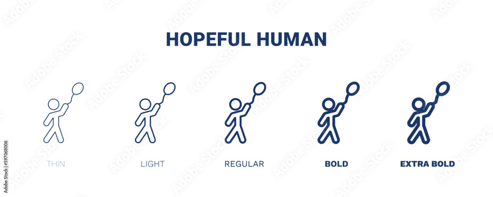 hopeful human icon. Thin, light, regular, bold, black hopeful human ...