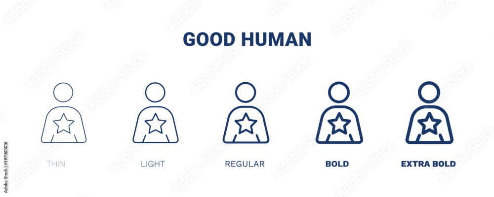 good human icon. Thin, light, regular, bold, black good human icon set ...