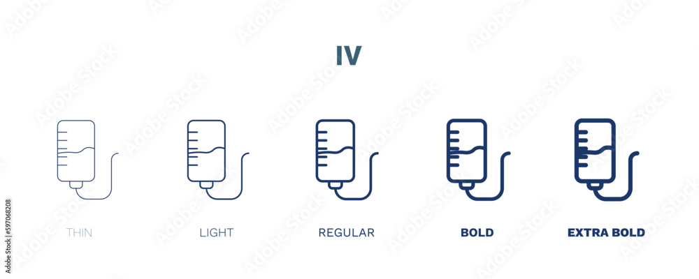 iv icon. Thin, light, regular, bold, black iv icon set from medical ...