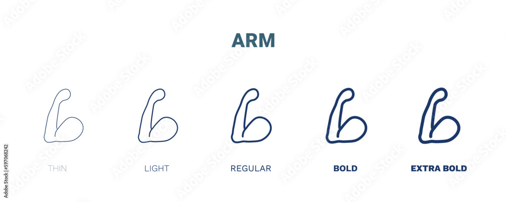 arm icon. Thin, light, regular, bold, black arm icon set from medical ...