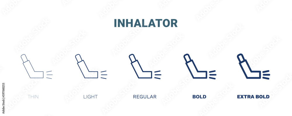 inhalator icon. Thin, light, regular, bold, black inhalator icon set ...