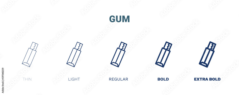 gum icon. Thin, light, regular, bold, black gum icon set from medical ...