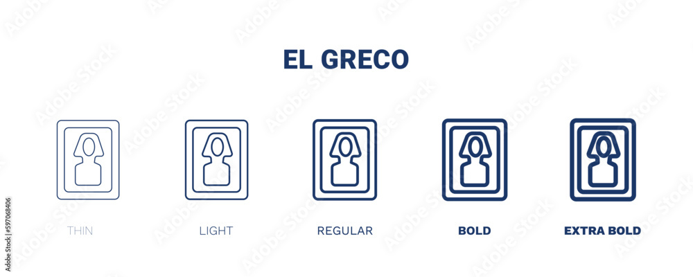 el greco icon. Thin, light, regular, bold, black el greco icon set from ...