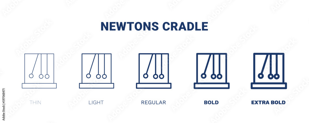 newtons cradle icon. Thin, light, regular, bold, black newtons cradle ...