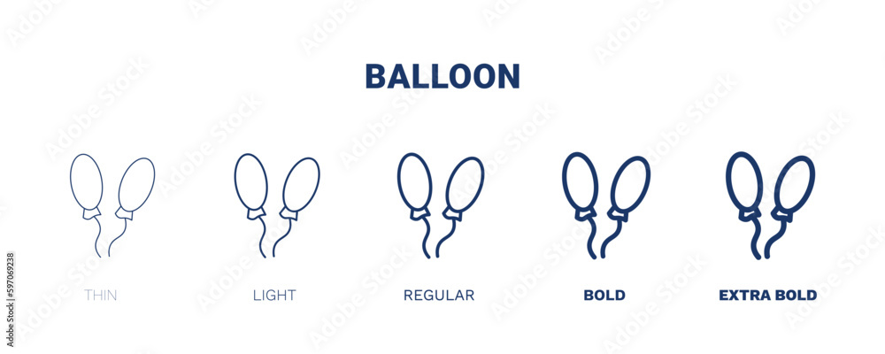 balloon icon. Thin, light, regular, bold, black balloon icon set from ...