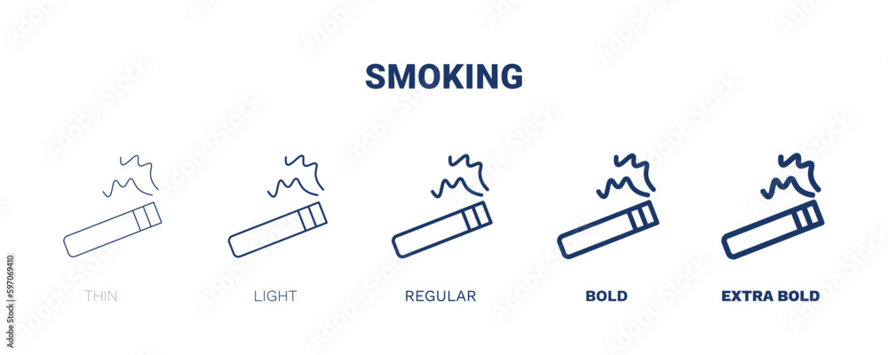 smoking icon. Thin, light, regular, bold, black smoking icon set from ...