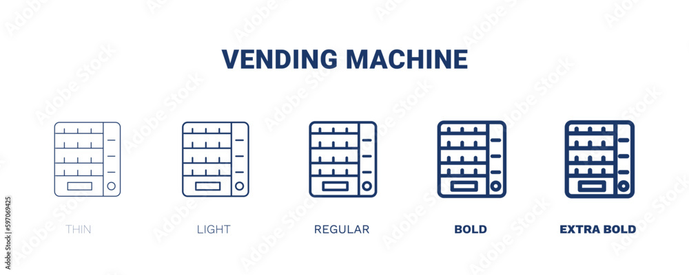 vending machine icon. Thin, light, regular, bold, black vending machine ...