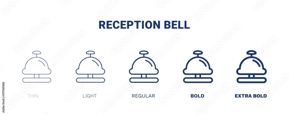 reception bell icon. Thin, light, regular, bold, black reception bell ...