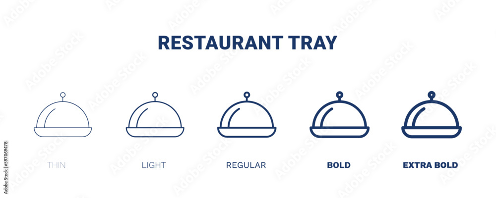 restaurant tray icon. Thin, light, regular, bold, black restaurant tray ...