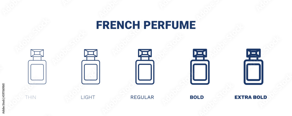 french perfume icon. Thin, light, regular, bold, black french perfume ...