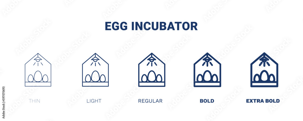 egg incubator icon. Thin, light, regular, bold, black egg incubator ...