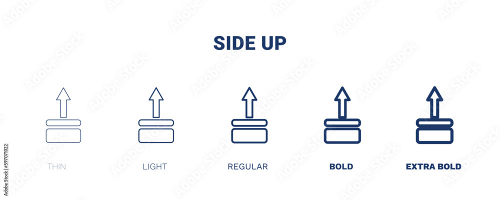 side up icon. Thin, light, regular, bold, black side up icon set from ...