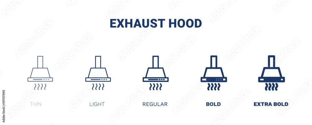 exhaust hood icon. Thin, light, regular, bold, black exhaust hood icon ...