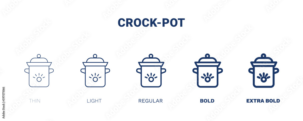crock-pot icon. Thin, light, regular, bold, black crock-pot icon set ...