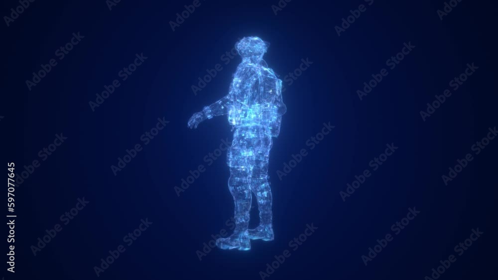 Blue technology game character display, next generation mecha animation ...