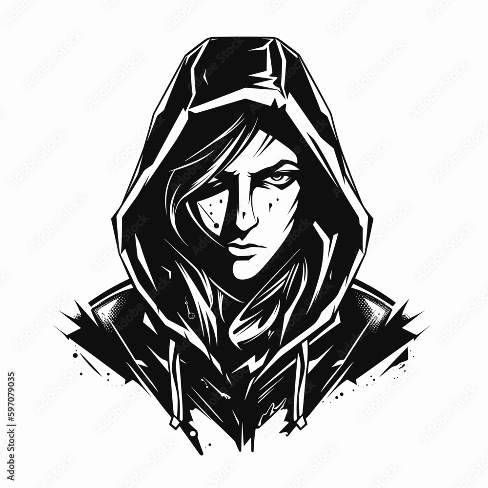 black logo, Simple Vector logo, esport, white background, street, graff ...