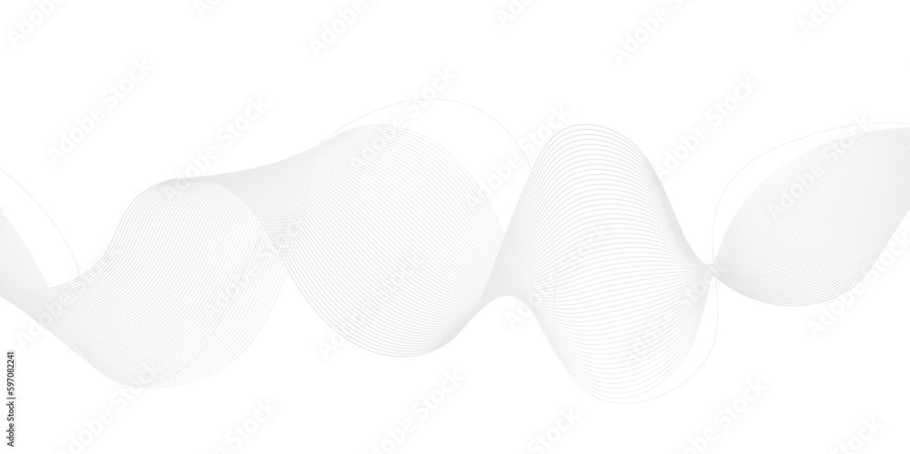 Vetor de Gray and white abstract background with flowing particles. Digital future technology ...