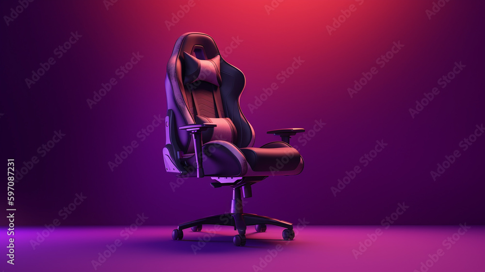 A model of a modern gaming chair isolated on gradient background Stock ...