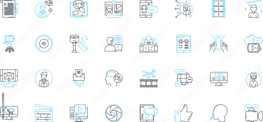 Emerging tech linear icons set. Artificial Intelligence, Robotics ... Emerging tech linear icons set. Artificial Intelligence, Robotics ...