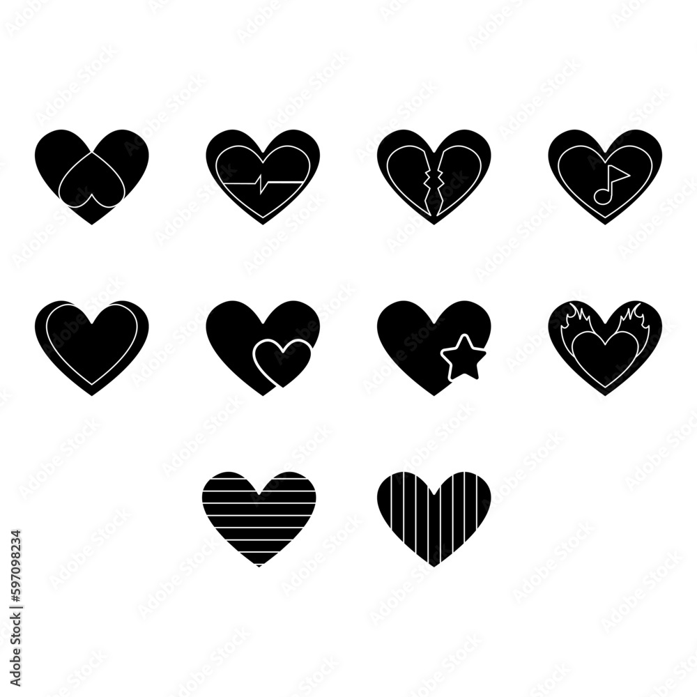 heart clip art set Stock Vector | Adobe Stock