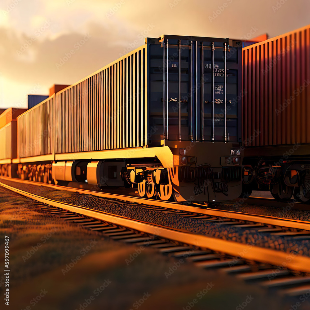 Global business of Container Cargo freight train for Business logistics ...