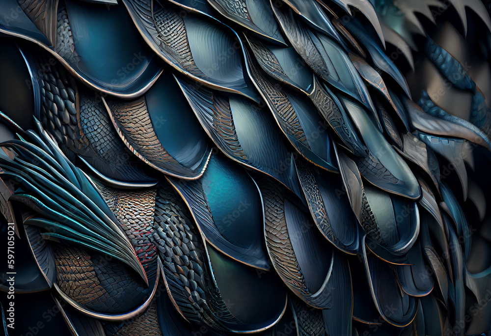 A complex, multi-layered pattern of interlocking shapes that resembles ...