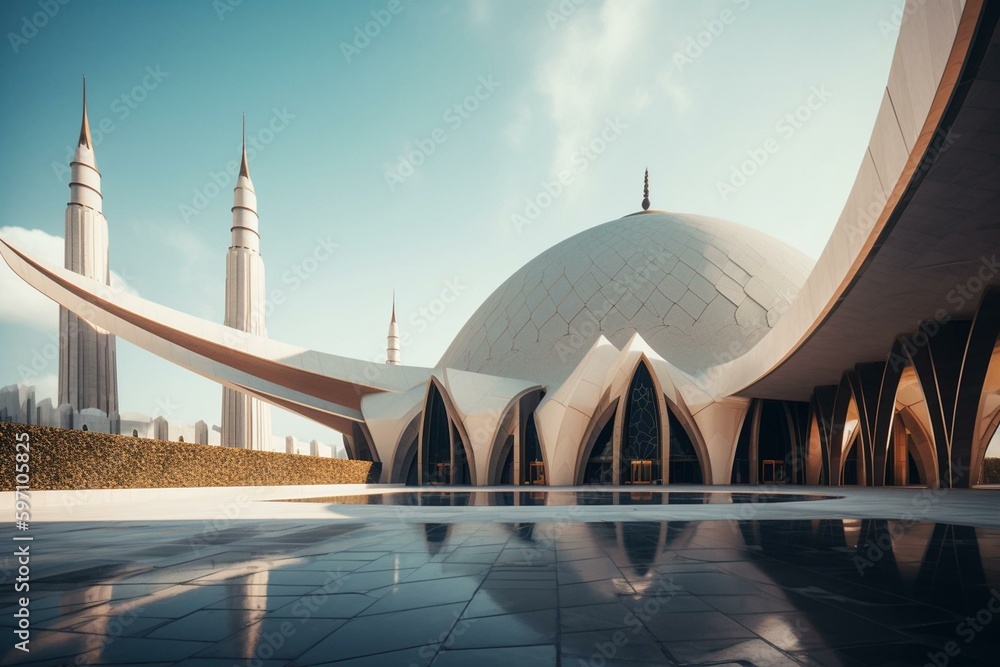 Innovative mosque design blending traditional Islamic aesthetics with ...