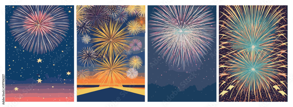 A set of векторных backgrounds for text. "Firework Frenzy: Vector ...