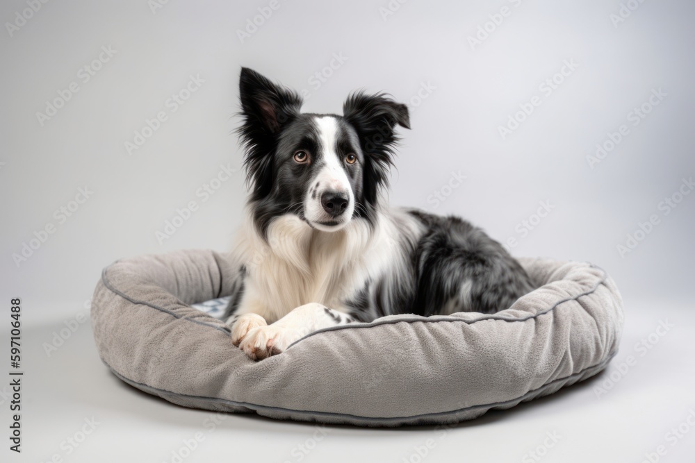 Full-length portrait photography of a curious border collie sleeping in ...