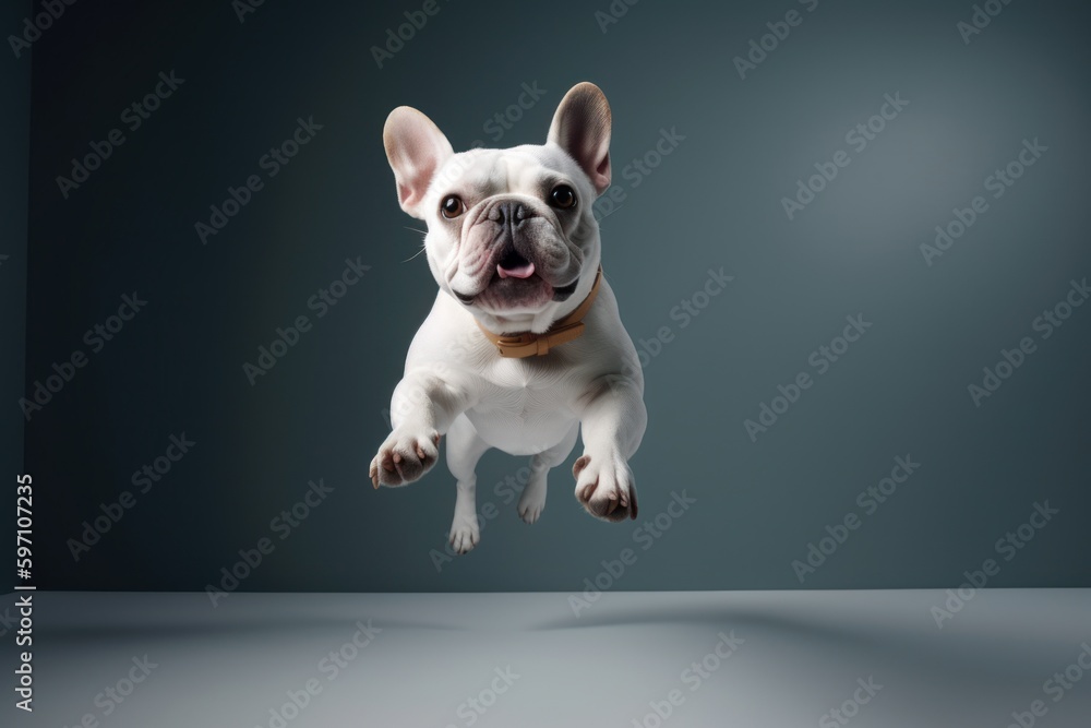 Full-length portrait photography of an aggressive french bulldog ...