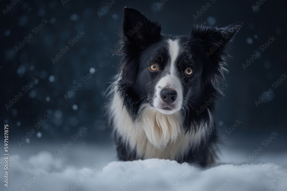 Medium shot portrait photography of an aggressive border collie playing ...