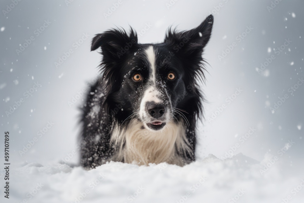 Medium shot portrait photography of an aggressive border collie playing ...