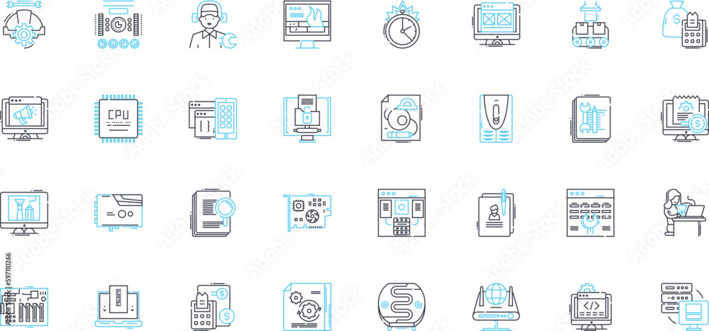 Software Coding Linear Icons Set Programming Algorithms Debugging Variables Functions