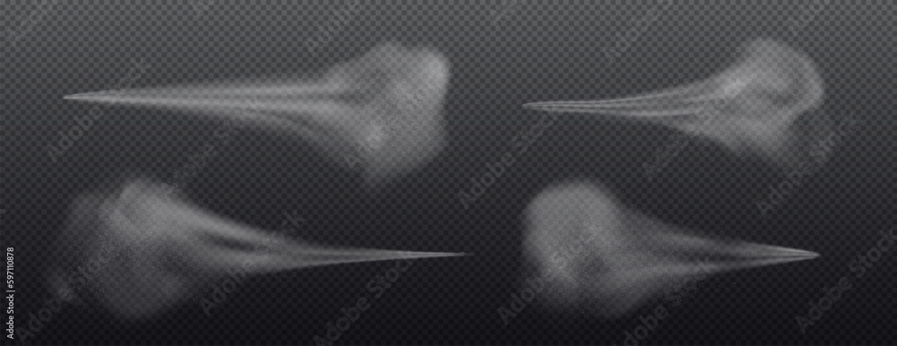 Dust spray vector air and smoke effect isolated on transparent ...