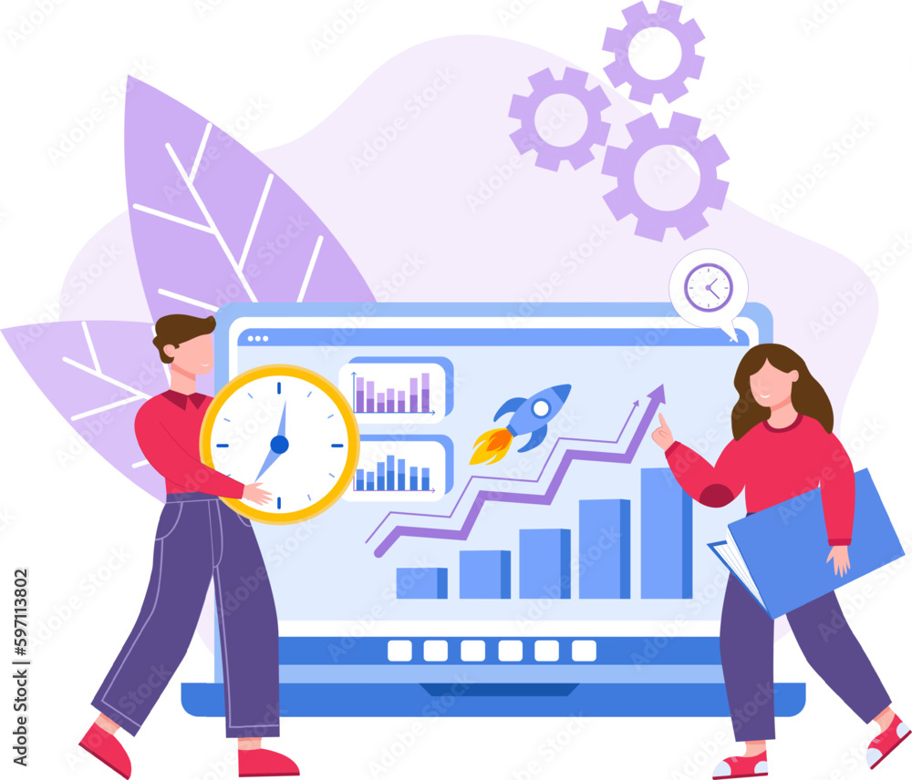 Vetor de Timely execution is key to success. Time management in ...