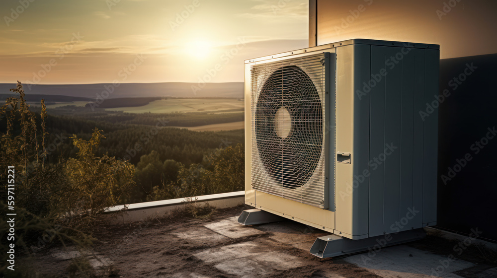 heat pump and air conditioning exterior system. ecological energy ...